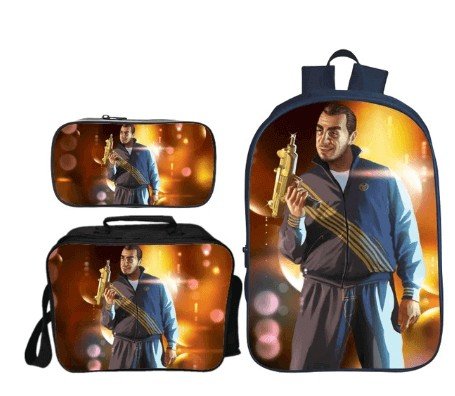 Pack scolaire à composer sac à dos Grand theft Auto avec lunch box Trousse